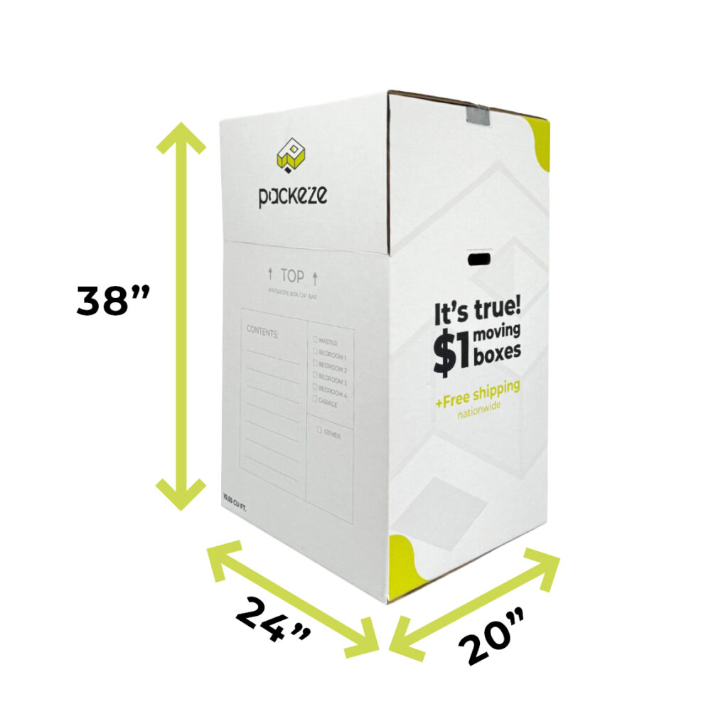 Wardrobe Moving Boxes with Hanger Bar | Packeze